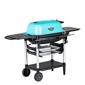 PK Grills BBQ Grill and Smoker Charcoal Grill Portable for Outdoor Barbeque Grilling Camping, Backyard, Patio, Cast Aluminium Grills, Teal, PK Aaron Franklin Addition