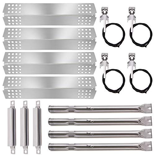 Grill Replacement Parts for Charbroil 463241113 463449914 4 Burner Gas Grill, Stainless Steel Heat Plate Shields, Crossover Tubes, Igniters and Grill Burner Parts for Charbroil 463449914