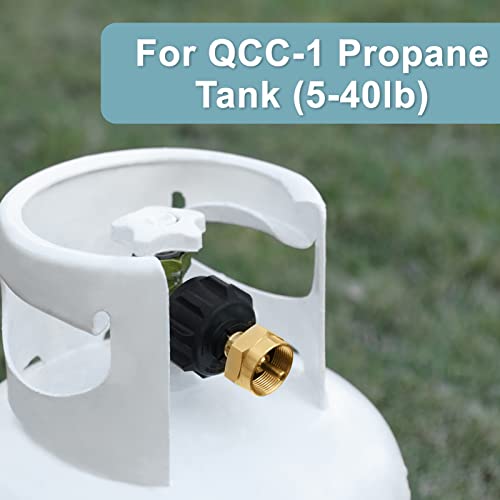 SHINESTAR Propane Refill Adapter, LP Gas 1 LB Cylinder Tank Coupler, Universal for QCC1/Type1 Propane Tank and 1 Pound Tank Throwaway Disposable Bottle-Solid Brass