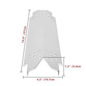 DcYourHome Heat Plate Shields for Nexgrill 720-0830H, 5 Burner 720-0888, 720-0888N, 6 Burner 720-0896B, 720-0898 Gas Grills, Stainless Steel Heat Tent Flame Tamer (3 Pack)