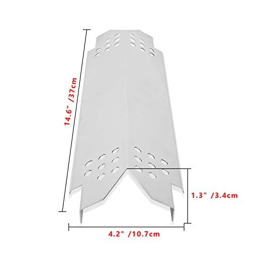 DcYourHome Heat Plate Shields for Nexgrill 720-0830H, 5 Burner 720-0888, 720-0888N, 6 Burner 720-0896B, 720-0898 Gas Grills, Stainless Steel Heat Tent Flame Tamer (3 Pack)