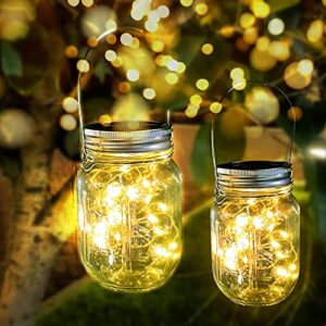 XVZ Hanging Solar Mason Jar Lid Lights,6 Pack 20 LED String Fairy Starry Jar Light,IPX5 Waterproof Light for Patio,Garden,Yard,Lawn,Wedding Decor,Christmas Decorative (Warm White)