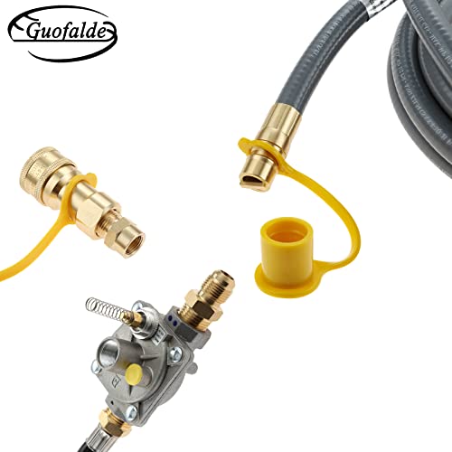 GUOFALDE 10FT Natural Gas Conversion Kit, 1/2" Natural Gas Hose with Quick Connect Fittings, Natural Gas Regulator Compatible with Kitchen-aid 710-0003