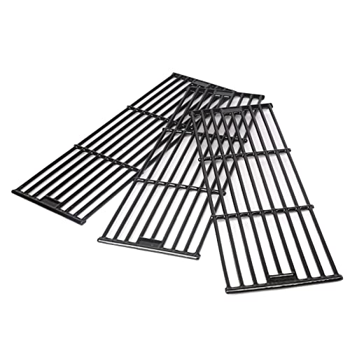 Hisencn Porcelain Cast Iron Cooking Grates for Char-Griller Duo 5050, 3001, 5650, 3008, 3030, 3725, 4000, 2121, King Griller 3008 5252, 19.75 inch Coated Cast Iron Grill Grids Replacement