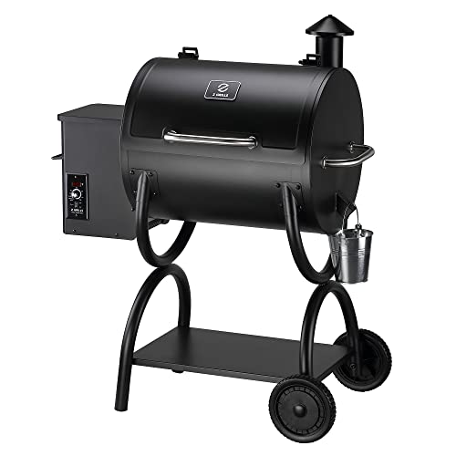 Z GRILLS ZPG-550A Wood Pellet Grill & Smoker, 16lbs Large Hopper Capacity, 585 sq in Cooking Area, 8 in 1 Versatility, Black