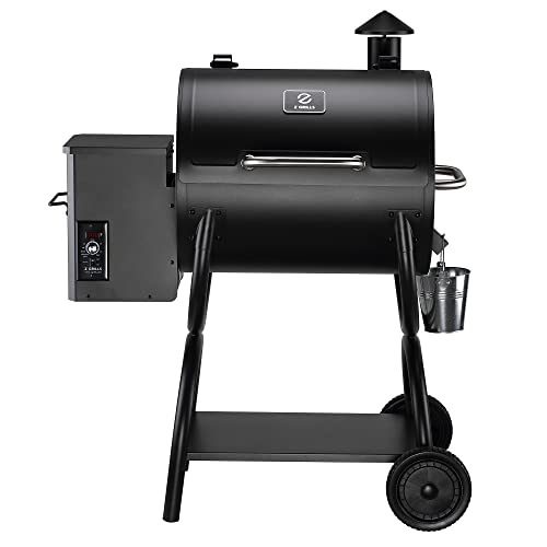 Z GRILLS ZPG-550A Wood Pellet Grill & Smoker, 16lbs Large Hopper Capacity, 585 sq in Cooking Area, 8 in 1 Versatility, Black