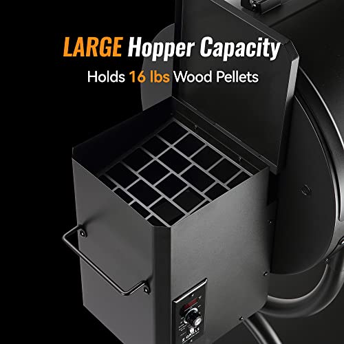 Z GRILLS ZPG-550A Wood Pellet Grill & Smoker, 16lbs Large Hopper Capacity, 585 sq in Cooking Area, 8 in 1 Versatility, Black