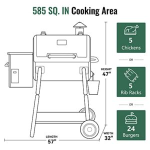 Z GRILLS ZPG-550A Wood Pellet Grill & Smoker, 16lbs Large Hopper Capacity, 585 sq in Cooking Area, 8 in 1 Versatility, Black