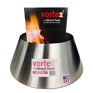 vortex (in)direct heat for charcoal grills, medium size - for weber kettle 22 26.75 wsm smokey mountain xl kamado xl big green egg