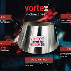 VORTEX (IN)DIRECT HEAT for Charcoal Grills, Medium Size - For Weber Kettle 22 26.75 WSM Smokey Mountain XL Kamado XL Big Green Egg