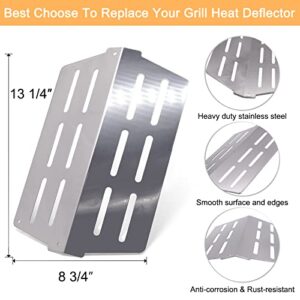 Hiorucet 17.5'' 7620 Flavorizer Bars and 65505 Heat Deflector for Weber Genesis 300 Series, E310 S310 E320 E330 S330 Grill Parts (Front Control), Stainless Steel Heat Plates Replacement Parts