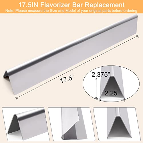 Hiorucet 17.5'' 7620 Flavorizer Bars and 65505 Heat Deflector for Weber Genesis 300 Series, E310 S310 E320 E330 S330 Grill Parts (Front Control), Stainless Steel Heat Plates Replacement Parts