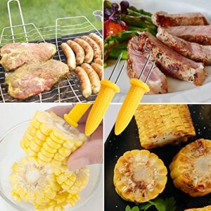 24 Pack Stainless Steel Corn Holders, Corn on The Grill, Corn on The Cob Skewers, Double Fork Sweet Corn Seat, Home & BBQ Cooking Fork