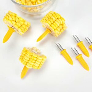 24 Pack Stainless Steel Corn Holders, Corn on The Grill, Corn on The Cob Skewers, Double Fork Sweet Corn Seat, Home & BBQ Cooking Fork