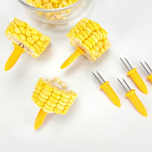 24 Pack Stainless Steel Corn Holders, Corn on The Grill, Corn on The Cob Skewers, Double Fork Sweet Corn Seat, Home & BBQ Cooking Fork