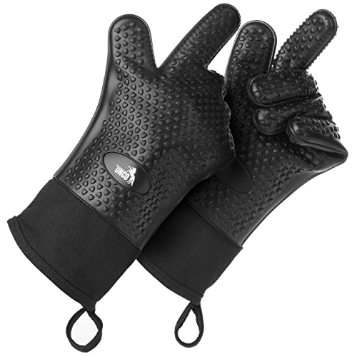 UNCO- Grill Gloves, Silicone Gloves Heat Resistant, Oven Gloves, BBQ Gloves, Meat Gloves, Barbecue Gloves, Grilling Gloves, Meat Gloves for Pulling Meat, Grill Gloves for Outdoor Grill, Grill Mitts