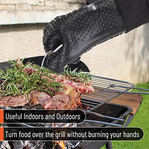 UNCO- Grill Gloves, Silicone Gloves Heat Resistant, Oven Gloves, BBQ Gloves, Meat Gloves, Barbecue Gloves, Grilling Gloves, Meat Gloves for Pulling Meat, Grill Gloves for Outdoor Grill, Grill Mitts