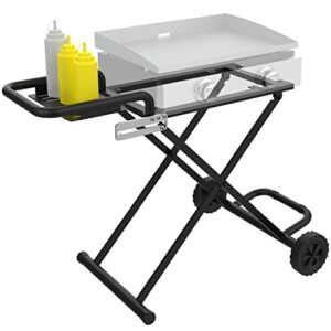 tabletop griddle stand for blackstone 22 17 inch grill, heavy-duty foldable griddle cart with wheels, griddle trolley dining table, grill replacement part for outdoor camping bbq cooking tailgating