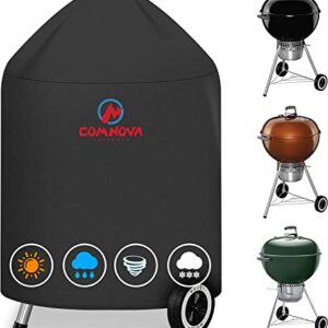 Comnova Charcoal Kettle Grill Cover - 600D BBQ Cover for Weber 22 Inch Charcoal Grill, Heavy Duty & Waterproof Covers for Weber 22 Inch Master Touch Charcoal Grill, Original Kettle Grill and More