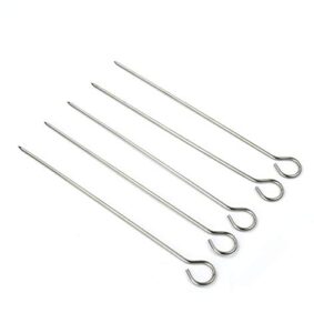 chinshwehaw 12-inch long stainless steel skewers bbq skewers barbecue skewers barbecue skewers poultry roast goose needle skewers for barbecue shish kebab kabob reusable sticks 12 pack