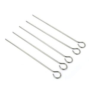 Chinshwehaw 12-Inch Long Stainless Steel Skewers BBQ Skewers Barbecue Skewers Barbecue Skewers Poultry Roast Goose Needle Skewers for Barbecue Shish Kebab Kabob Reusable Sticks 12 Pack