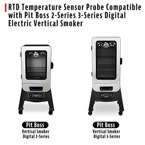 RTD Temperature Sensor Probe Compatible with Pit Boss 2-Series 3-Series Digital Electric Vertical Smoker, Part Number PB-39P600 Part, Electric Grill Temperature Probe Sensor