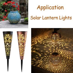 AA 600Mah Solar Lantern Top Replacement for Outdoor Solar Lantern Lights Waterproof (Round Solar Panel)