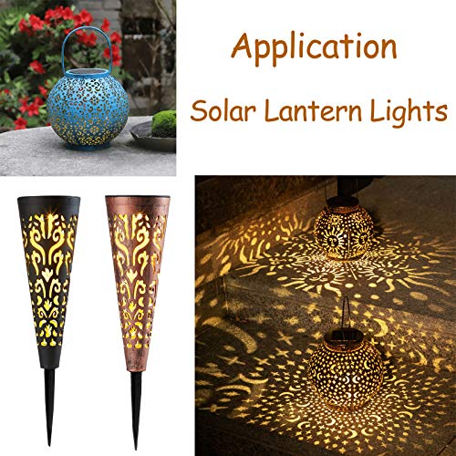 AA 600Mah Solar Lantern Top Replacement for Outdoor Solar Lantern Lights Waterproof (Round Solar Panel)