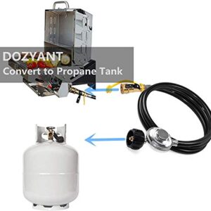 DOZYANT 6 Feet Quick Connect Propane Hose with Regulator Replacement for Olympian 5100, 5500 RV Grill Parts and Other Low Pressure LP Gas Grill, Heater, 1/4" Female Quick Connect Adapter x Acme Nut