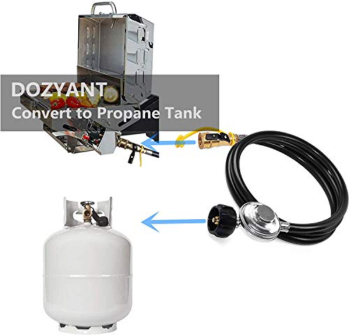 DOZYANT 6 Feet Quick Connect Propane Hose with Regulator Replacement for Olympian 5100, 5500 RV Grill Parts and Other Low Pressure LP Gas Grill, Heater, 1/4" Female Quick Connect Adapter x Acme Nut