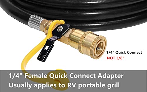 DOZYANT 6 Feet Quick Connect Propane Hose with Regulator Replacement for Olympian 5100, 5500 RV Grill Parts and Other Low Pressure LP Gas Grill, Heater, 1/4" Female Quick Connect Adapter x Acme Nut