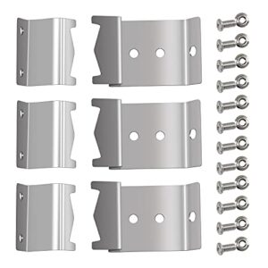 plowo stainless steel heat plate brackets, burner hanger brackets replacement for chargriller 5050, 3001, 3008, 3030, 4000, 4208, 5072, 5252, 5650, 5050 duo, included mounting screws, set of 6