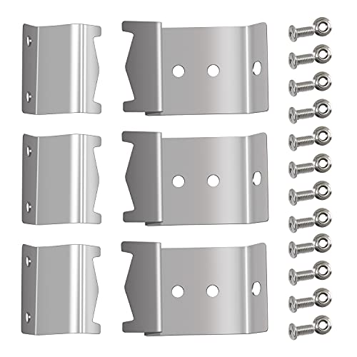 Plowo Stainless Steel Heat Plate Brackets, Burner Hanger Brackets Replacement for Chargriller 5050, 3001, 3008, 3030, 4000, 4208, 5072, 5252, 5650, 5050 Duo, Included Mounting Screws, Set of 6