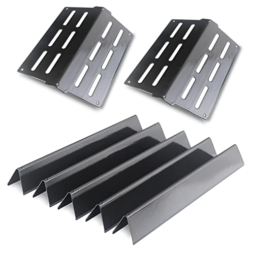 Plowo 7620 7622 Porcelain Steel Flavorizer Bars and Heat Deflector Grill Replacement Parts for Weber Genesis 300 Series E310 E320 E330 S310 S320 S330 E-310 E-320 S-310 S-320 E/S-330 EP/CEP-310