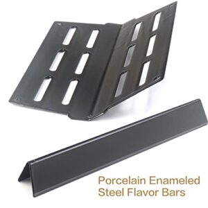 Plowo 7620 7622 Porcelain Steel Flavorizer Bars and Heat Deflector Grill Replacement Parts for Weber Genesis 300 Series E310 E320 E330 S310 S320 S330 E-310 E-320 S-310 S-320 E/S-330 EP/CEP-310