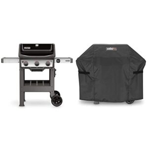 weber spirit ii e-310 3-burner liquid propane grill, black & spirit ii 300 series grill cover