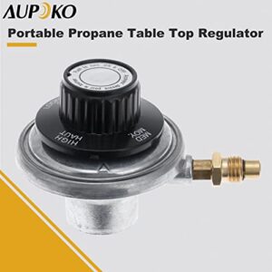 Aupoko Propane Gas Grill Control Valve Table Top Regulator, Propane Gas Grill Control Valve with M12 0.7mm Nozzle Jet and 1"-20 Female Throwaway Cylinder Thread Inlet and an Orifice Outlet