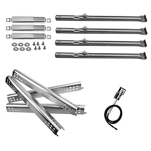 BBQ Future Grill Replacement Parts Kit for Charbroil Performance 4 Burner Gas Grills 463347017 463361017 463377017 463376117 463377117 463377319 463673519, 4-Pack Heat Plates & Burners Accessories