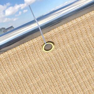 ALBN Balcony Screen Privacy Protection Outdoor Shading Net Windshield UV Protection HDPE Tear Resistant with Rope & Cable Ties, Height 1.1m/1.4m (Color : Beige, Size : 110x600cm)