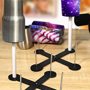 Drying Stander Holder of Tumbler Cup Spinner，Tumbler Drying Rack for DIY Craft Glitter Epoxy Tumblers Cup Turner Kit Stainless Steel Material,Suitable for Different diameters (2pcs)