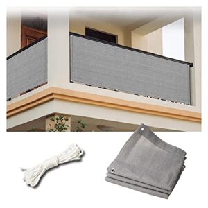 albn balcony privacy screen fence windscreen anti-uv with metal holes for outdoor, backyard, patio, balcony covering, height 80/90/100/110cm (color : gray, size : 80x600cm)