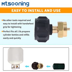 Mtsooning Propane Refill Adapter, QCC1 Gas Bottle Regulator Connector for 1Lb Propane Tank Throwaway Disposable BBQ Gas Grill, Cylinder, RV Camper, Heater