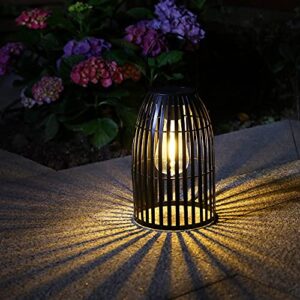 solar lantern outdoor waterproof hanging metal birdcage shaped solar powered lantern decorative solar light for garden / yard / patio / porch