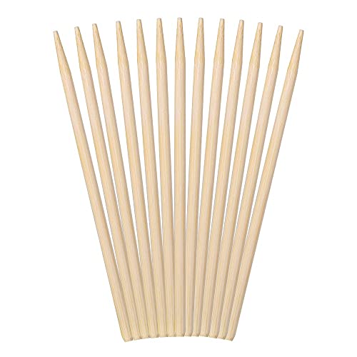 Jdox 120 pcs Premium 5.5 Inch Candy Apple Sticks - 5mm Thick Natural Semi Point Bamboo Sticks for BBQ, Caramel Bamboo Skewers for Corn Dog, Cookie, Lollipop, Kabob, Grill