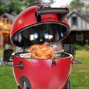 Skyflame Stainless Steel Rotisserie Kit with Heavy Duty Rotisery Motor & Accessories - Compatible with Large BGE | Kamado Joe | Pit Boss & Other Outer Diameter 21.5"-23", 28"-29.5" Ceramic Grill