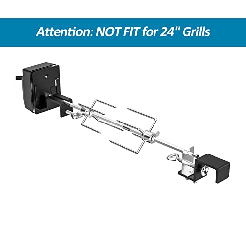 Skyflame Stainless Steel Rotisserie Kit with Heavy Duty Rotisery Motor & Accessories - Compatible with Large BGE | Kamado Joe | Pit Boss & Other Outer Diameter 21.5"-23", 28"-29.5" Ceramic Grill