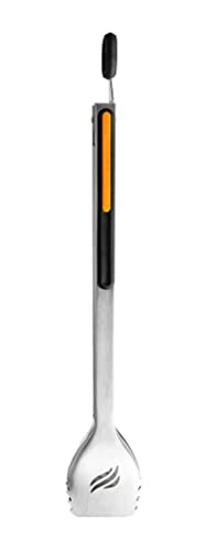 Blackstone 5228 Griddle Grill Tongs Stainless Steel Heat Resistant Rubber Grip to hold your Meat and Veggies- Premium Long BBQ Grill Scraper Tongs, Dishwasher Safe 14" Black/Orange