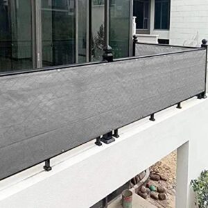 ALBN Balcony Privacy Screen Fence Mesh Anti-UV with Metal Holes HDPE Tear Resistance for Balcony Garden Privacy Protection, Height 80cm/90cm/100cm (Color : Gray, Size : 90x250cm)