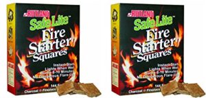 rutland safe lite fire starter squares, 144-square - 2 pack