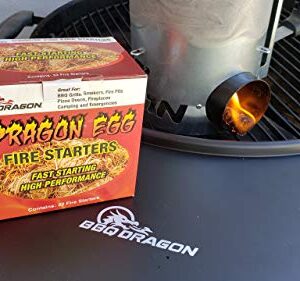 BBQ Dragon Egg Fire Starter-32 Pack Fire Starters for Fireplace-Ultra Fast, Long Lasting Charcoal Starter-Waterproof, Natural Fire Starters for Wood Stove, Campfire, Fire Pit, Charcoal Grill, Fatwood